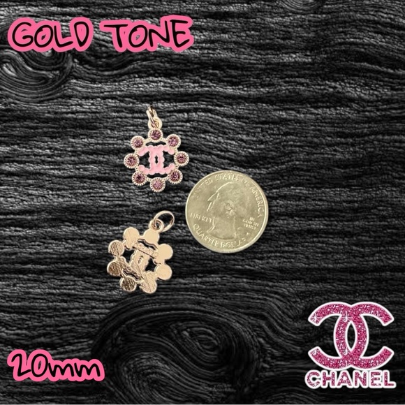 None | Jewelry | Single Piece Pink Round Chanel Gold Tone Zipper Pull ...